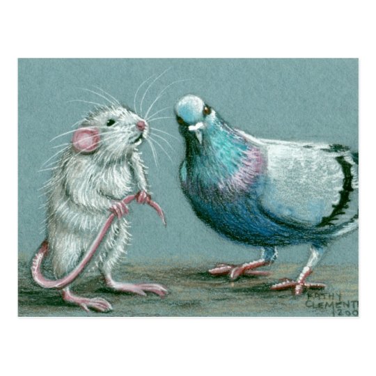 Rat and Pigeon Postcard | Zazzle.com