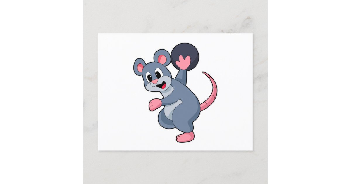 Rat at Bowling with Bowling ball Postcard | Zazzle