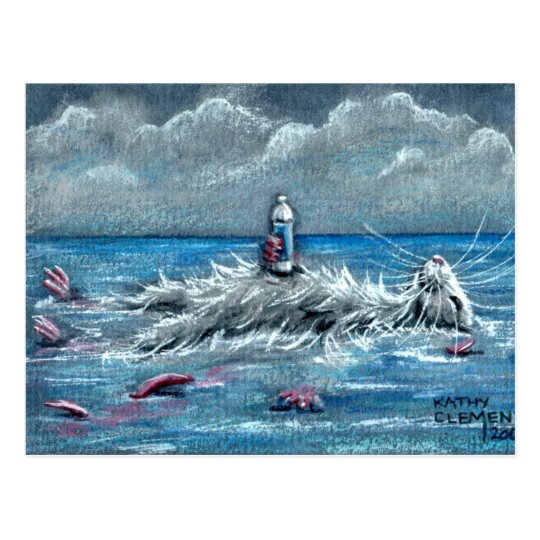 Rat Floating with Drink in Ocean Postcard | Zazzle.com