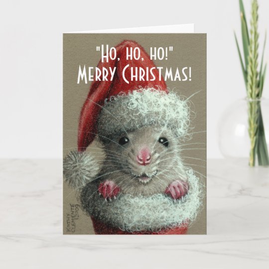 Rat in Santa Hat Stocking Christmas Card | Zazzle.com