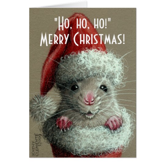 Rat in Santa Hat Stocking Christmas Card | Zazzle.com