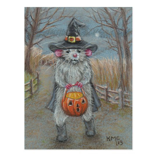 Rat in Witch Costume Halloween postcard | Zazzle.com