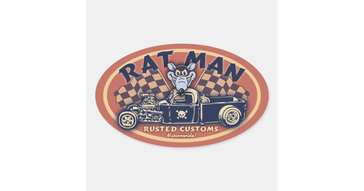 Rat Man II -ov Oval Sticker | Zazzle