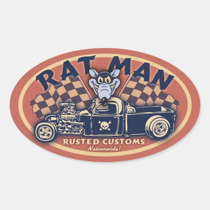 Rat Man II -ov Oval Sticker | Zazzle.com