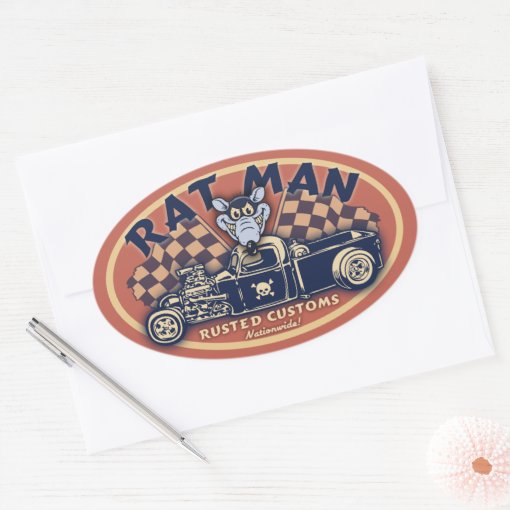 Rat Man II -ov Oval Sticker | Zazzle