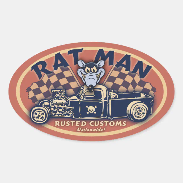 Rat Man II -ov Oval Sticker | Zazzle