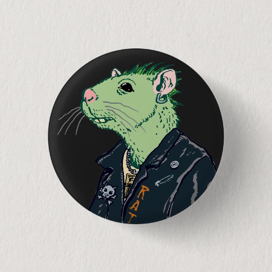 Rat Punk™ Button | Zazzle.com