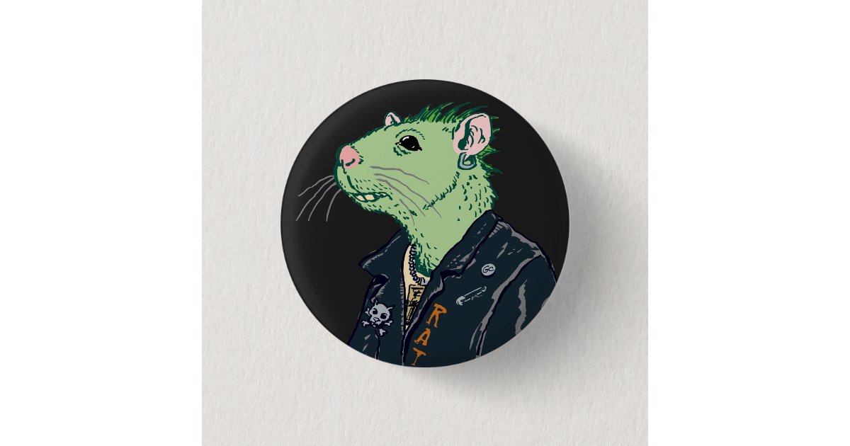 Rat Punk™ Button | Zazzle