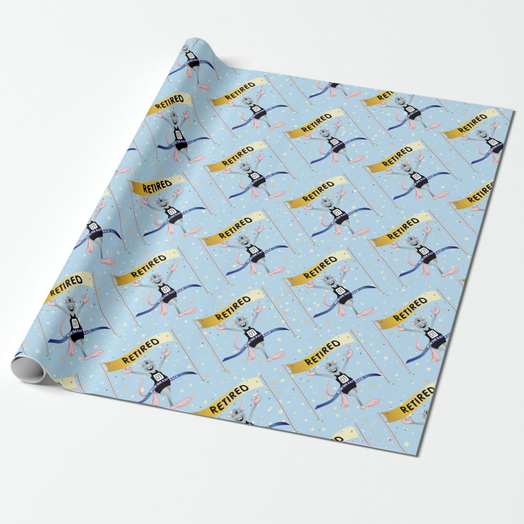 Rat Race Funny Retirement Wrapping Paper | Zazzle