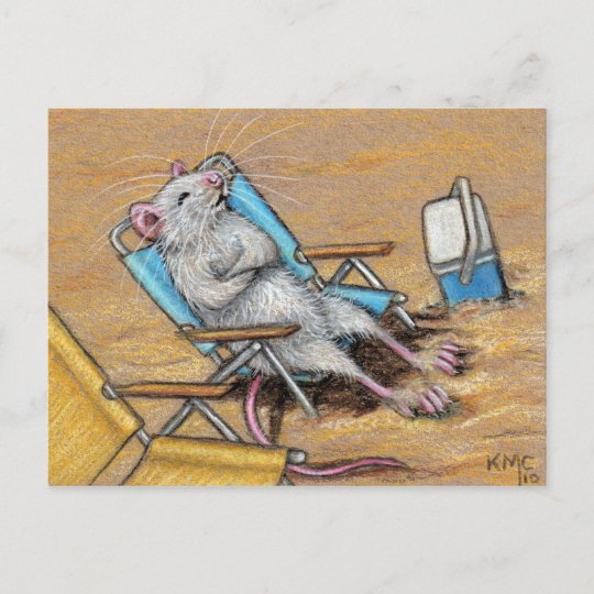 Rat relaxing on Beach Postcard | Zazzle.com