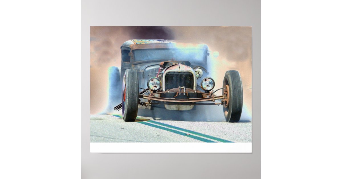 Rat Rod Burnout Poster | Zazzle