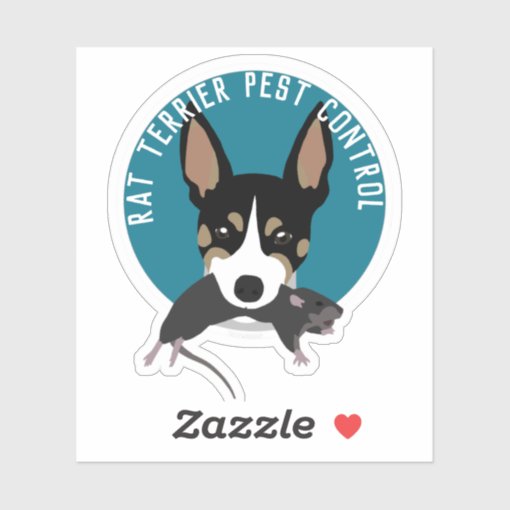 Rat terrier pest control sticker | Zazzle