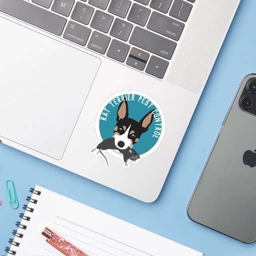 Rat terrier pest control sticker | Zazzle