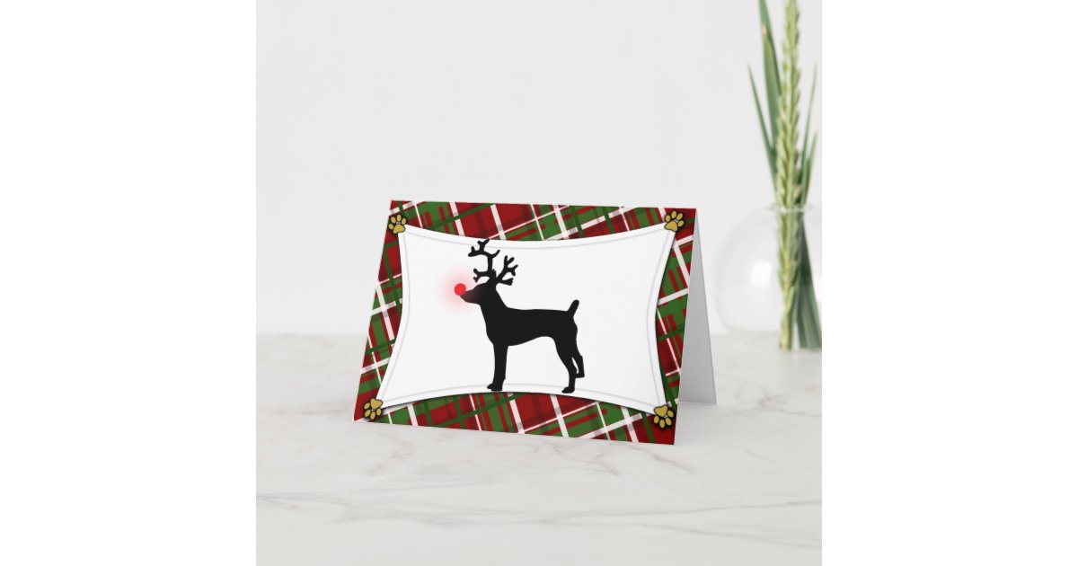 Rat Terrier Reindeer Christmas Card | Zazzle
