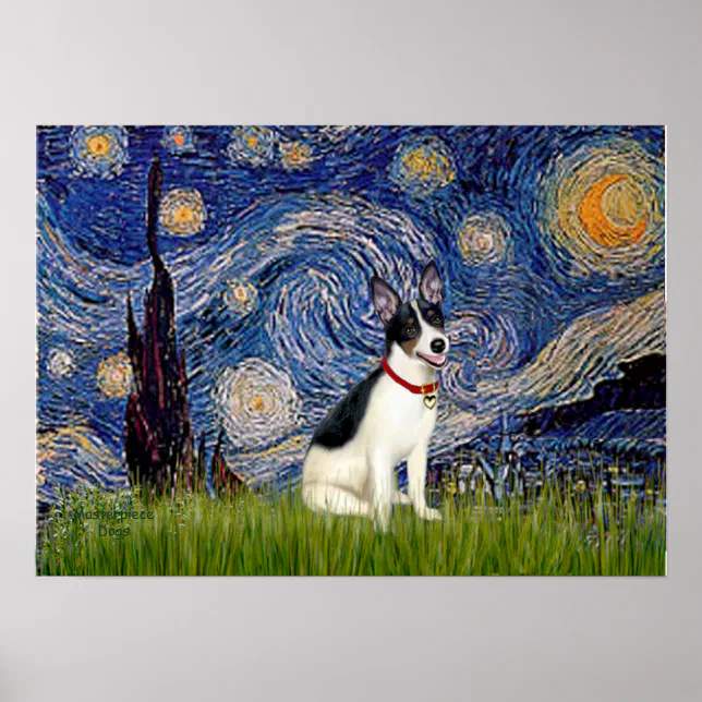 Rat Terrier - Starry Night Poster | Zazzle