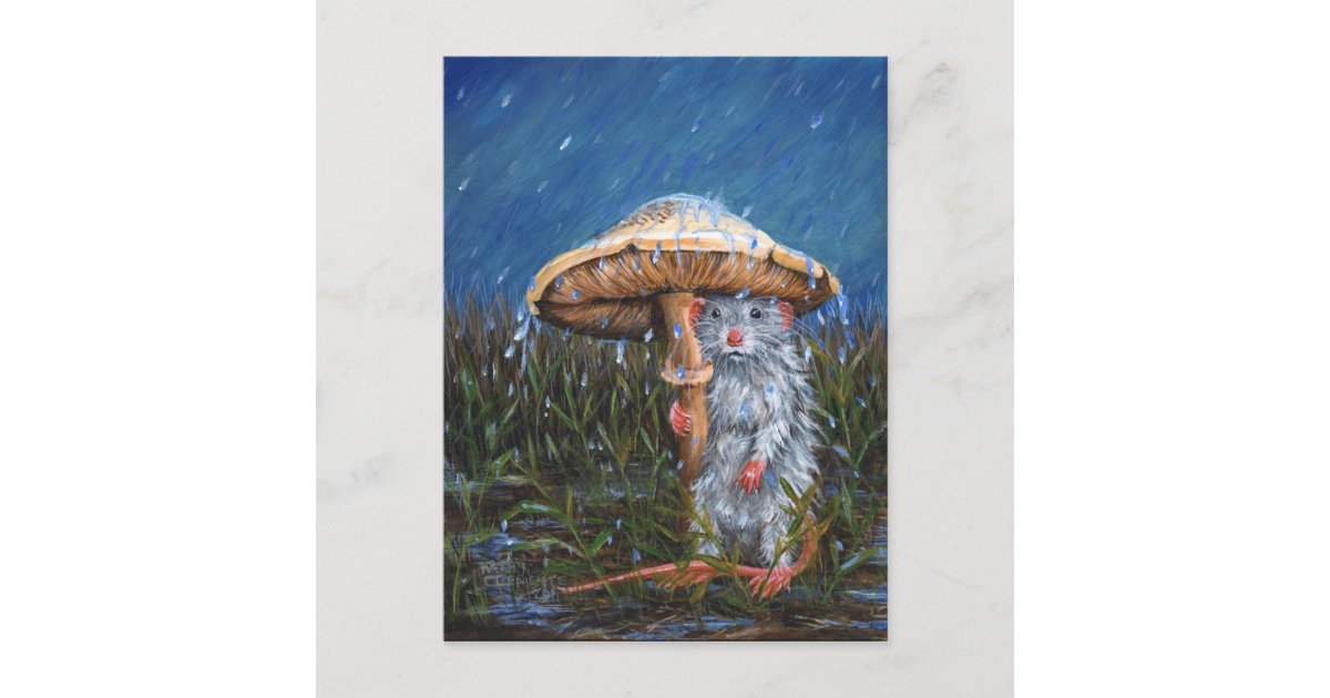 Rat under Mushroom Postcard | Zazzle