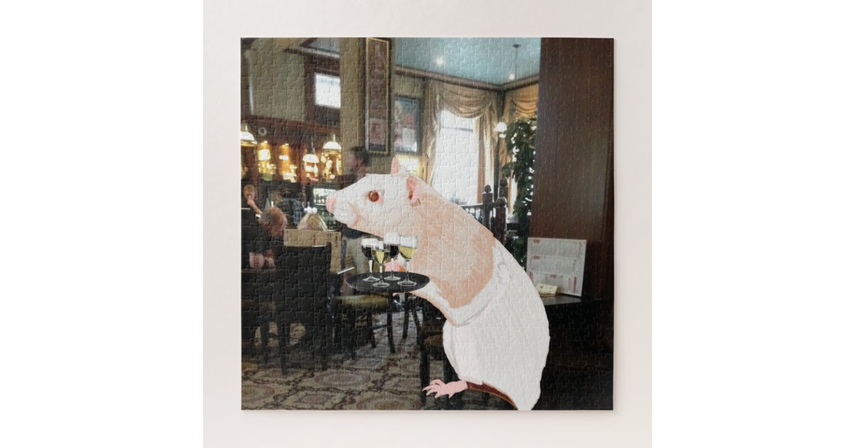 Rat Waiter surreal Jigsaw Puzzle | Zazzle