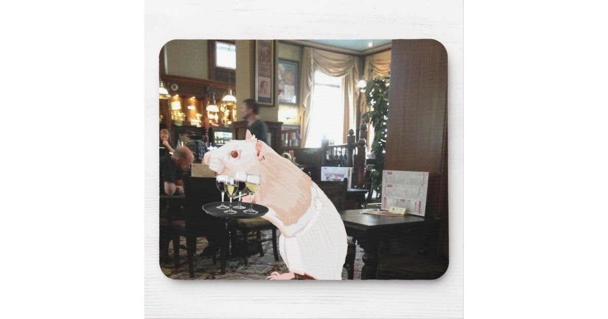 Rat Waiter Surreal Mouse Pad | Zazzle