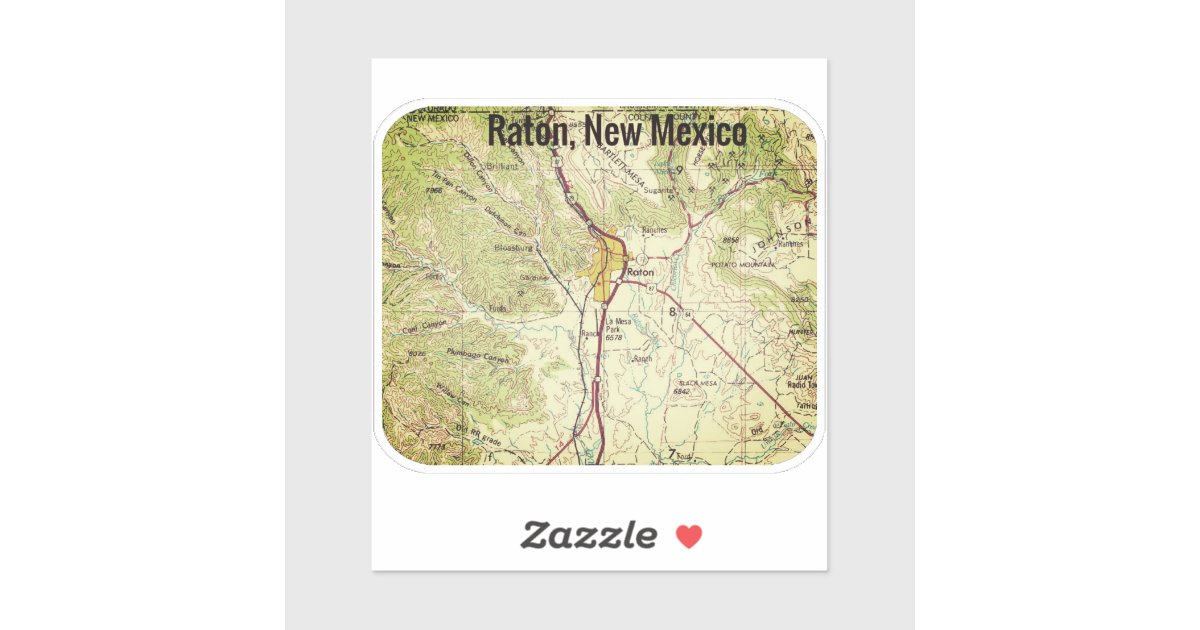 Raton New Mexico Topo Sticker | Zazzle