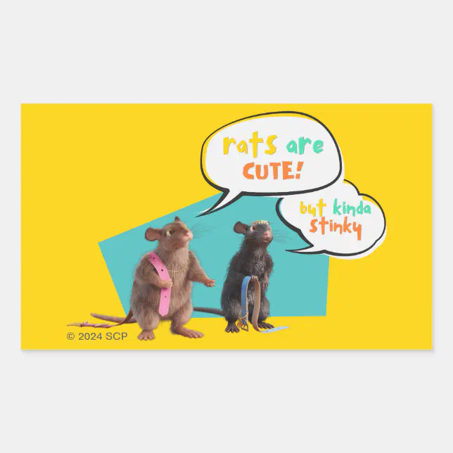 Rats Are Cute But Kinda Stinky Rectangular Sticker | Zazzle