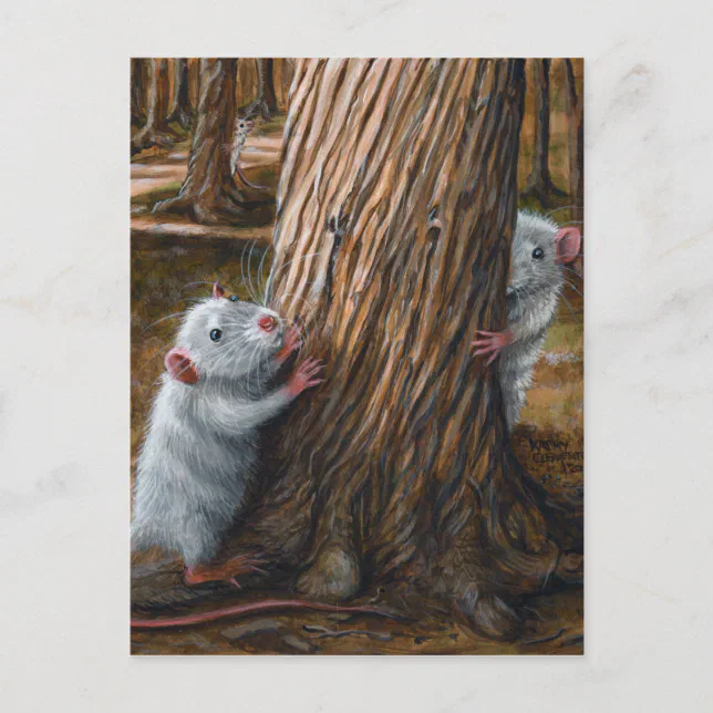Rats by old tree hide and seek Postcard | Zazzle