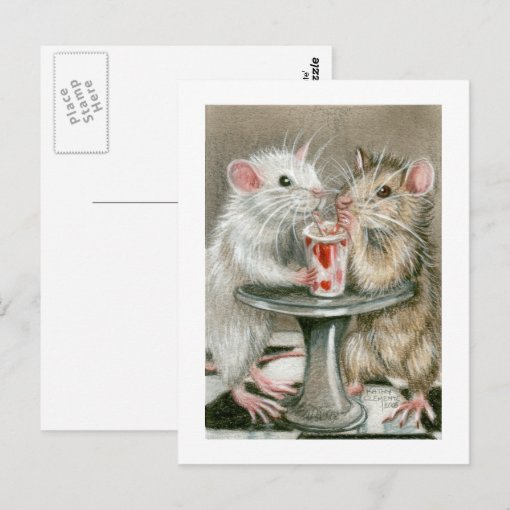 Rats on a Date Postcard | Zazzle