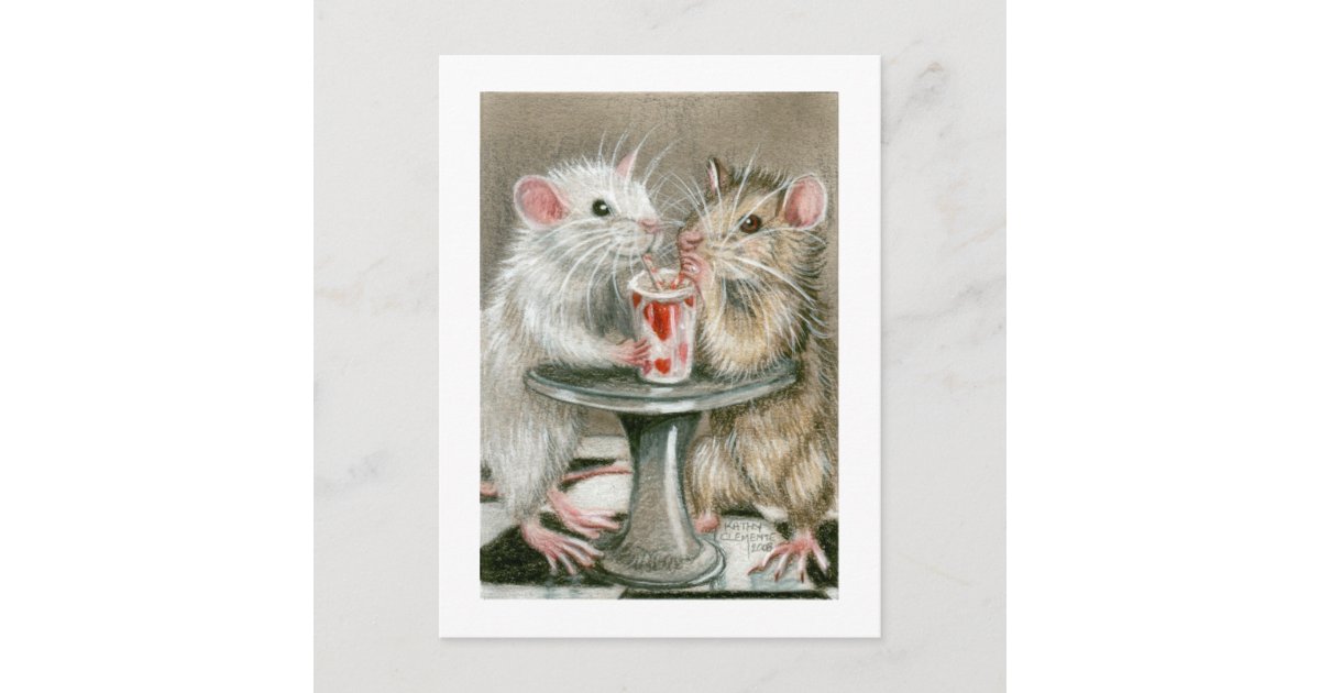 Rats on a Date Postcard | Zazzle