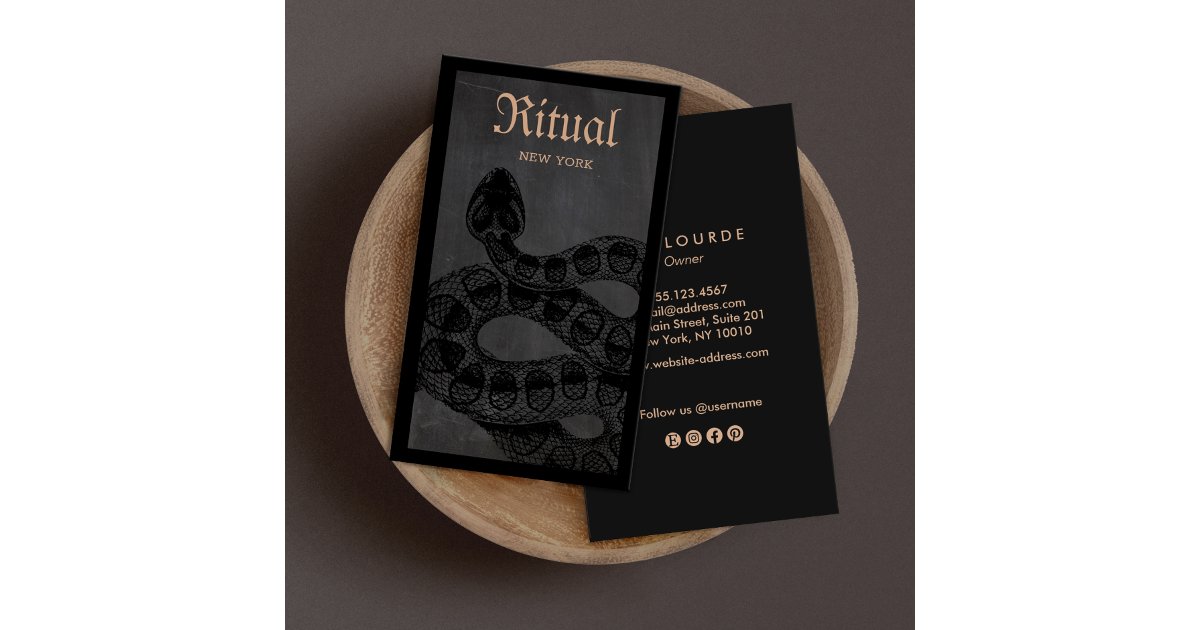 Rattlesnake Macabre Business Card | Zazzle