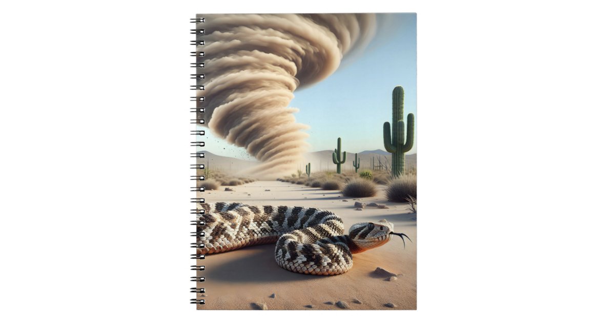 Rattlesnake With Desert Dust Devil Notebook | Zazzle
