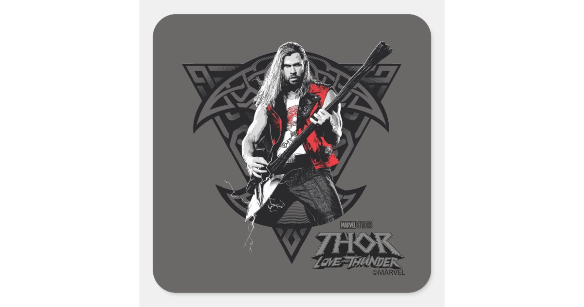 Ravager Thor Heavy Metal Norse Character Graphic Square Sticker | Zazzle