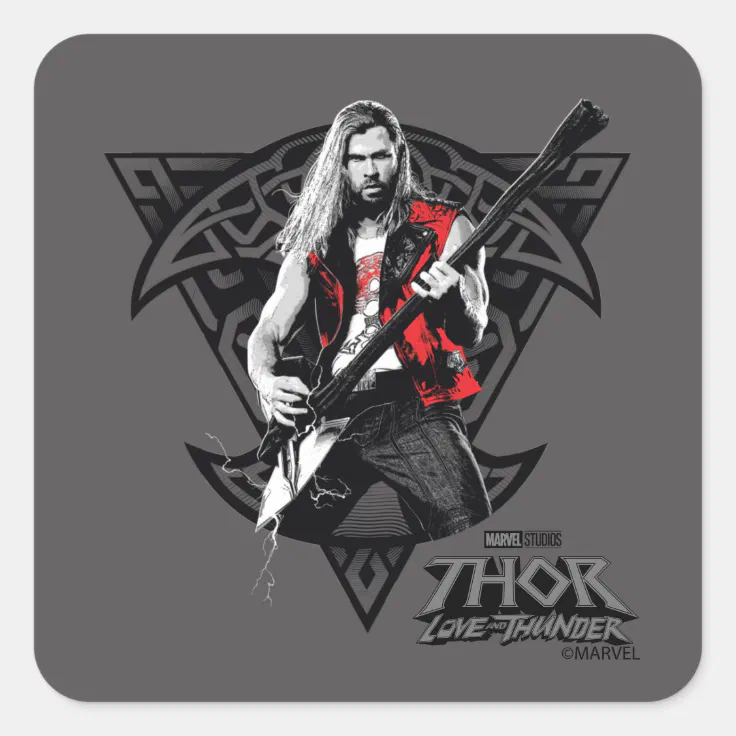 Ravager Thor Heavy Metal Norse Character Graphic Square Sticker | Zazzle