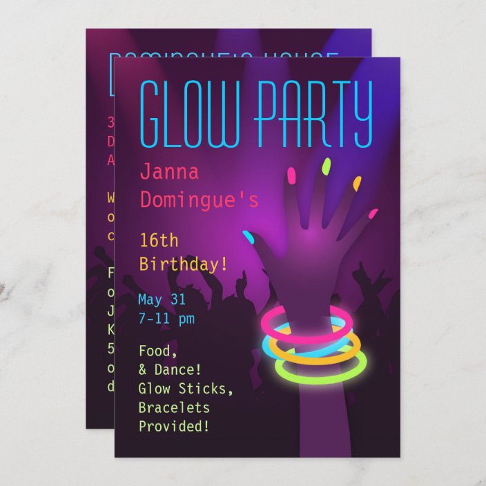 Rave Glow in the Dark Party Invitations | Zazzle.com