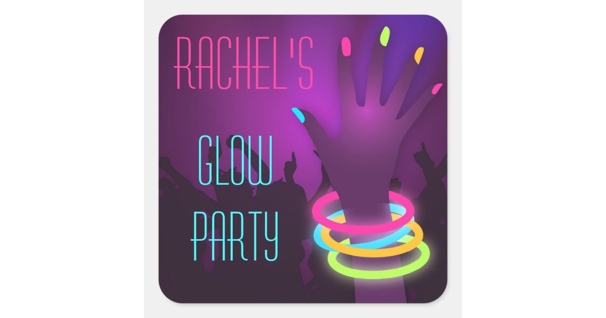 Rave Glow in the Dark Party Stickers | Zazzle