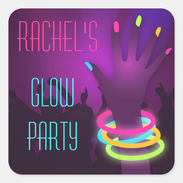 Rave Glow in the Dark Party Stickers | Zazzle