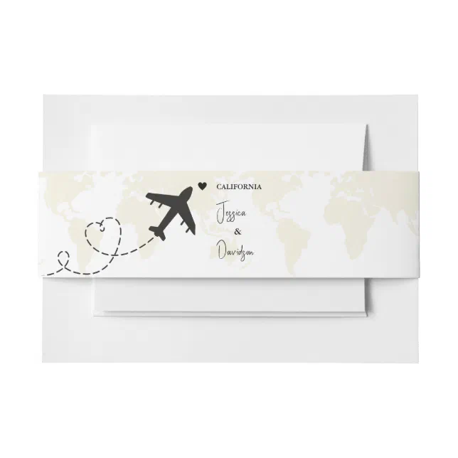 ravel Themed Wedding Destination Wedding Invitation Belly Band | Zazzle