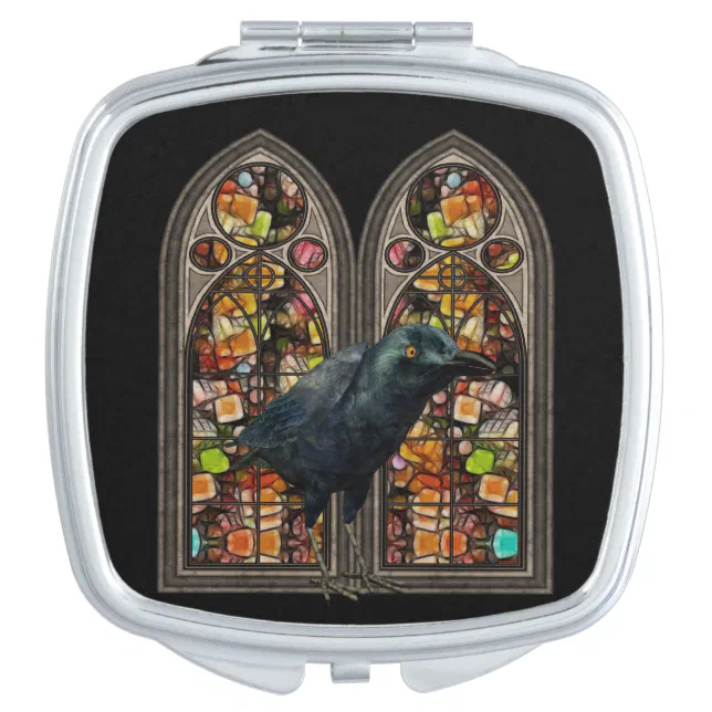 Raven Bird Gothic Window Compact Mirror | Zazzle