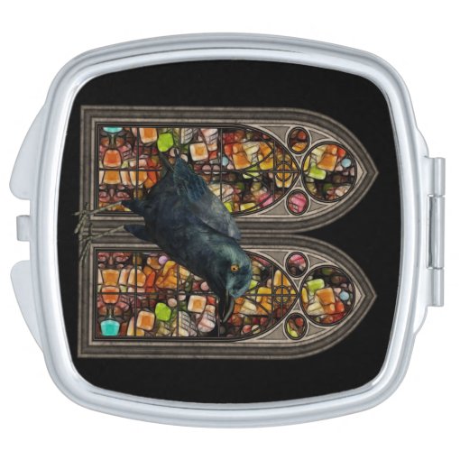 Raven Bird Gothic Window Compact Mirror | Zazzle