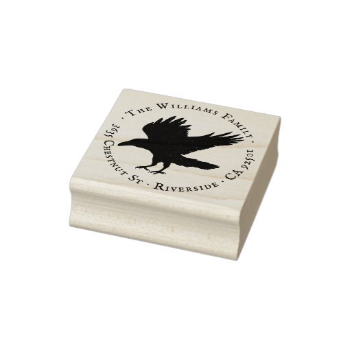 Raven Bird Grunge Self Inking Return Address Rubber Stamp | Zazzle