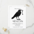 Raven Halloween Party Invitation Postcard | Zazzle