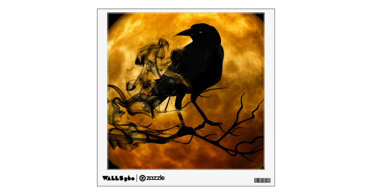 Raven Halloween Wall Decal | Zazzle