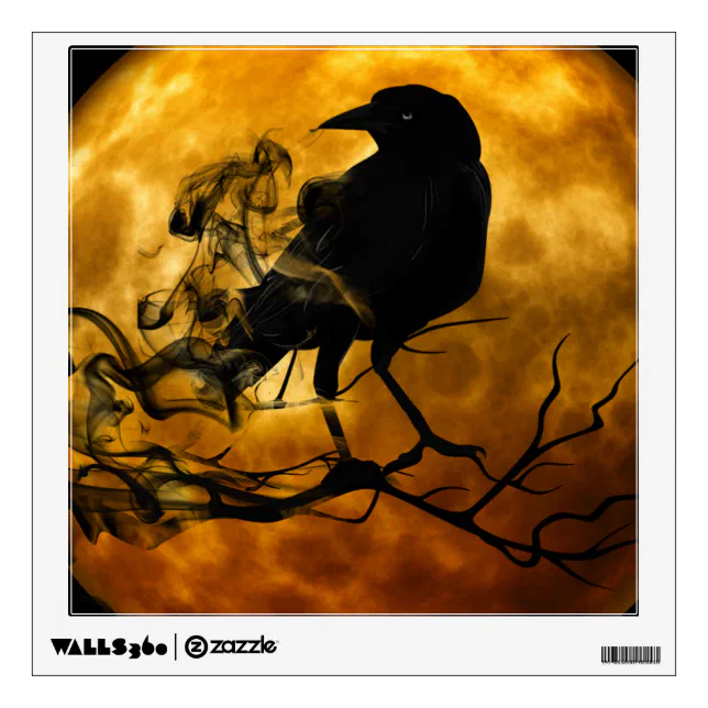 Raven Halloween Wall Decal | Zazzle