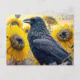 Raven in Sunflower Field Postcard | Zazzle