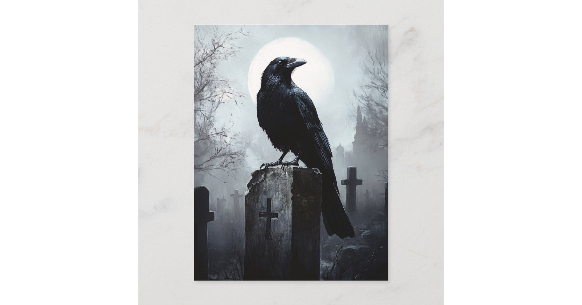 Raven in the Cemetery Gothic Postcard | Zazzle