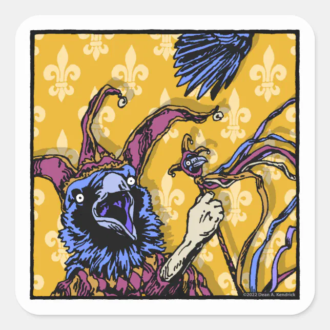 Raven Mad - Pop Goth Nightmare Surreal Square Sticker | Zazzle