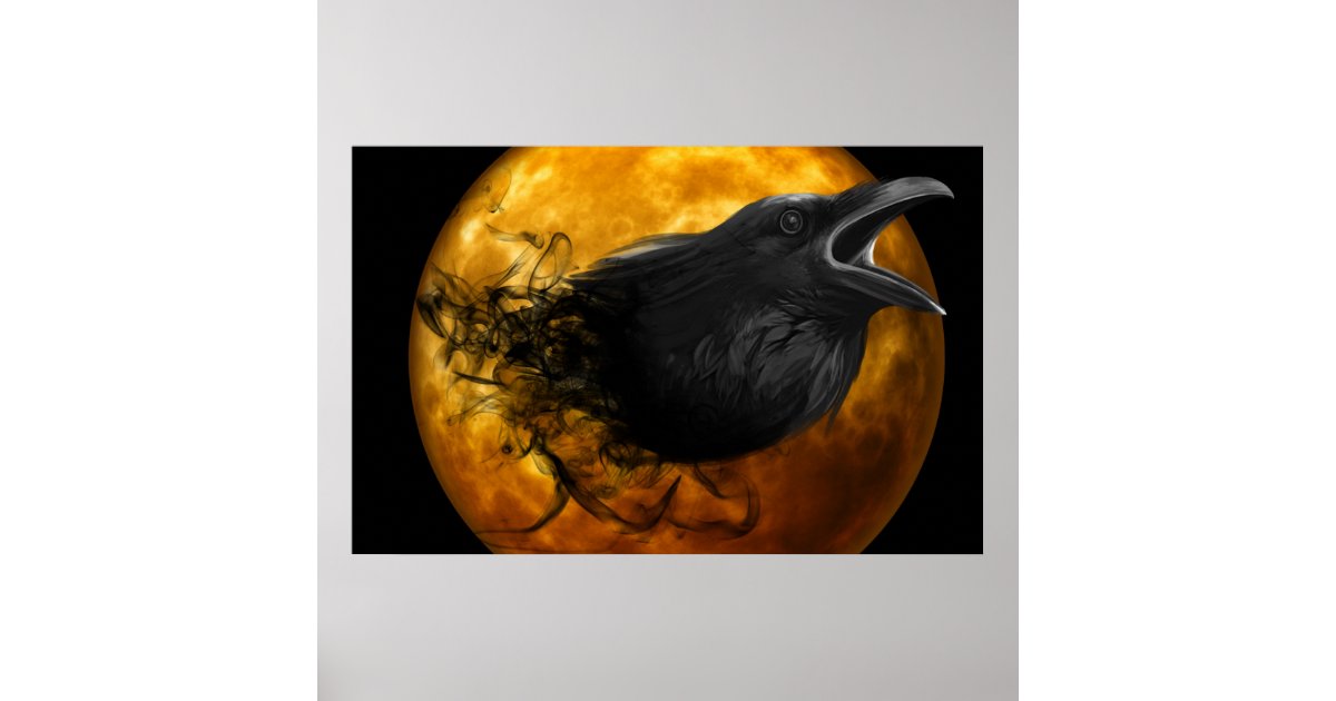 Raven moon fantasy poster | Zazzle