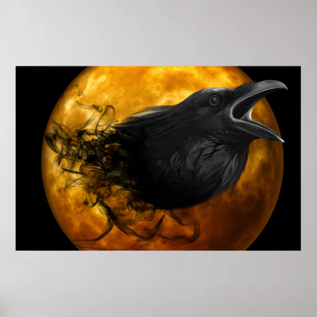 Raven moon fantasy poster | Zazzle
