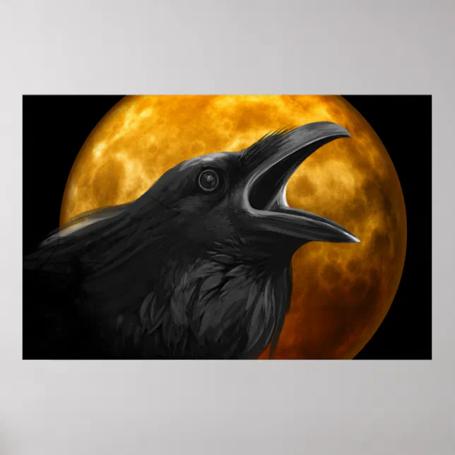 Raven moon fantasy poster | Zazzle