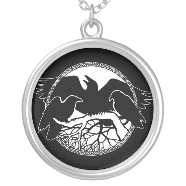Raven Necklace Raven Gift Raven & Crow Art Jewelry | Zazzle
