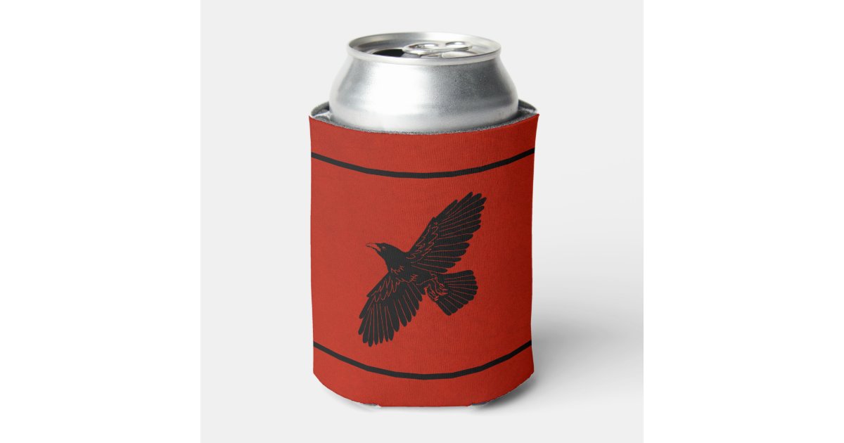 Raven On Red Can Cooler | Zazzle