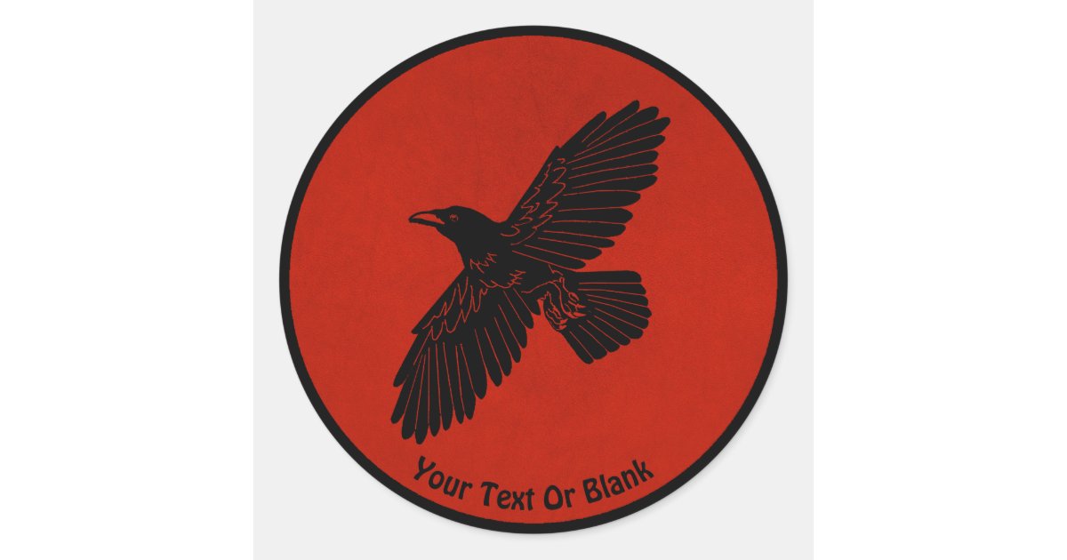 Raven On Red Classic Round Sticker | Zazzle